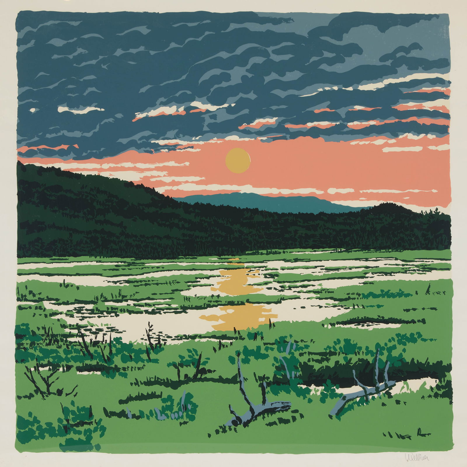 Neil Welliver, (american, 1929-2005), Greer's Bog Auction