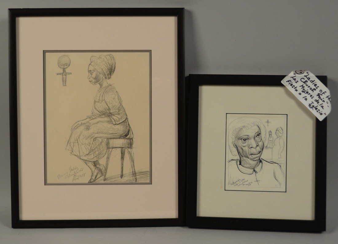 Allan Rohan Crite (american, 1910 2007) Two Drawings