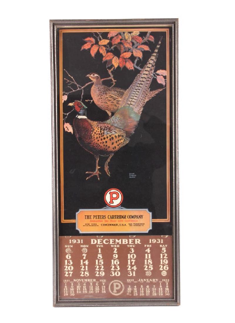 1931 Peters Cartridge Company Framed Calendar
