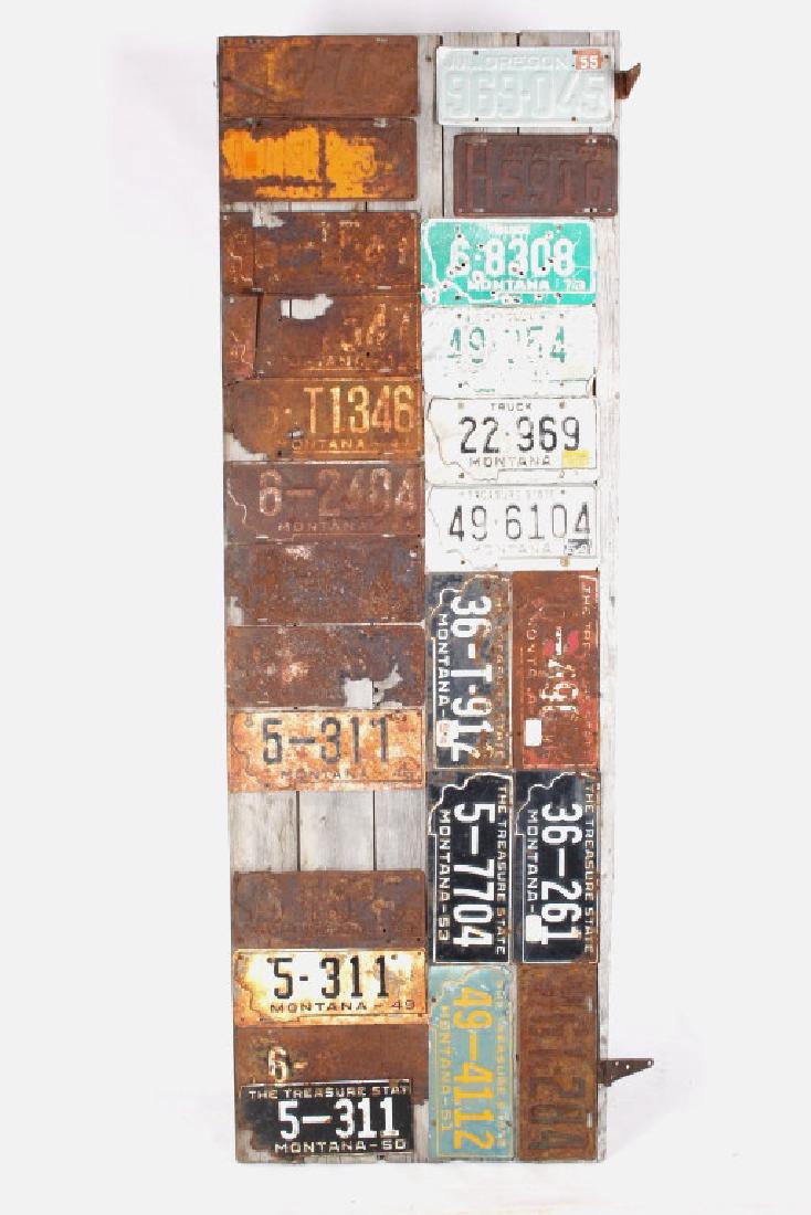 Early Montana License Plate Collection Display