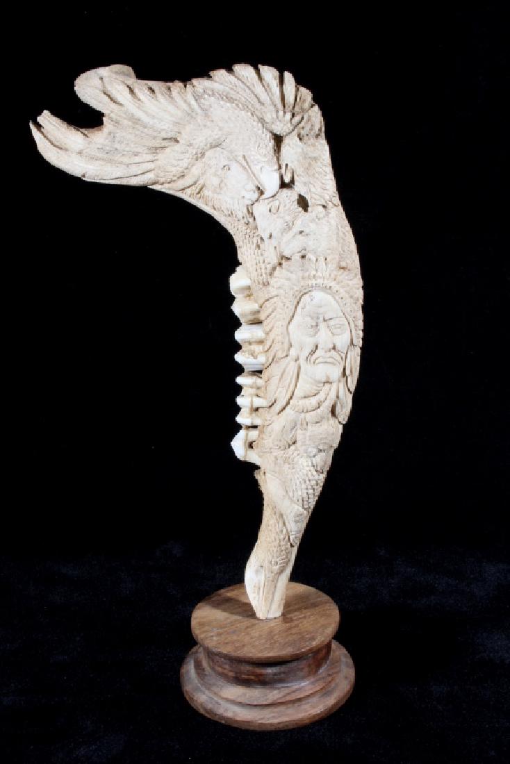 Inuit Eskimo Totem Jawbone Carving