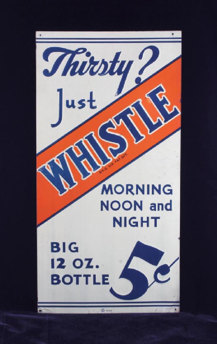 1939 Whistle Soda Advertising Sign