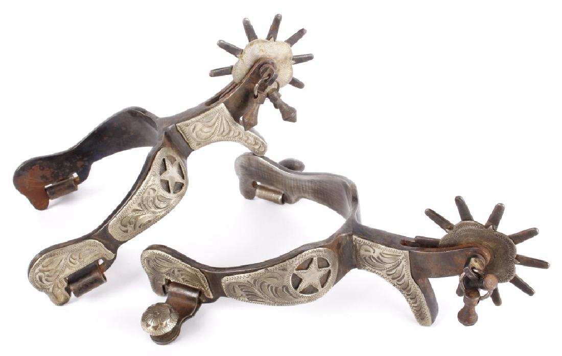 Ornate Silver Mounted Cowboy Western Show Spurs