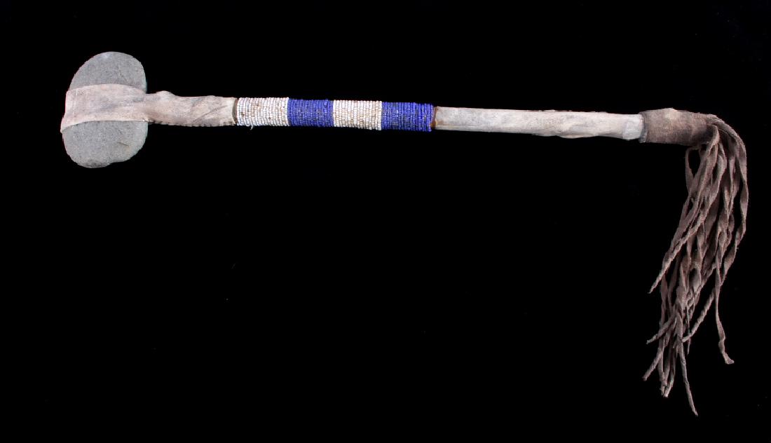 2 NATIVE AMERICAN APACHE & CHEROKEE MACE WAR CLUBS