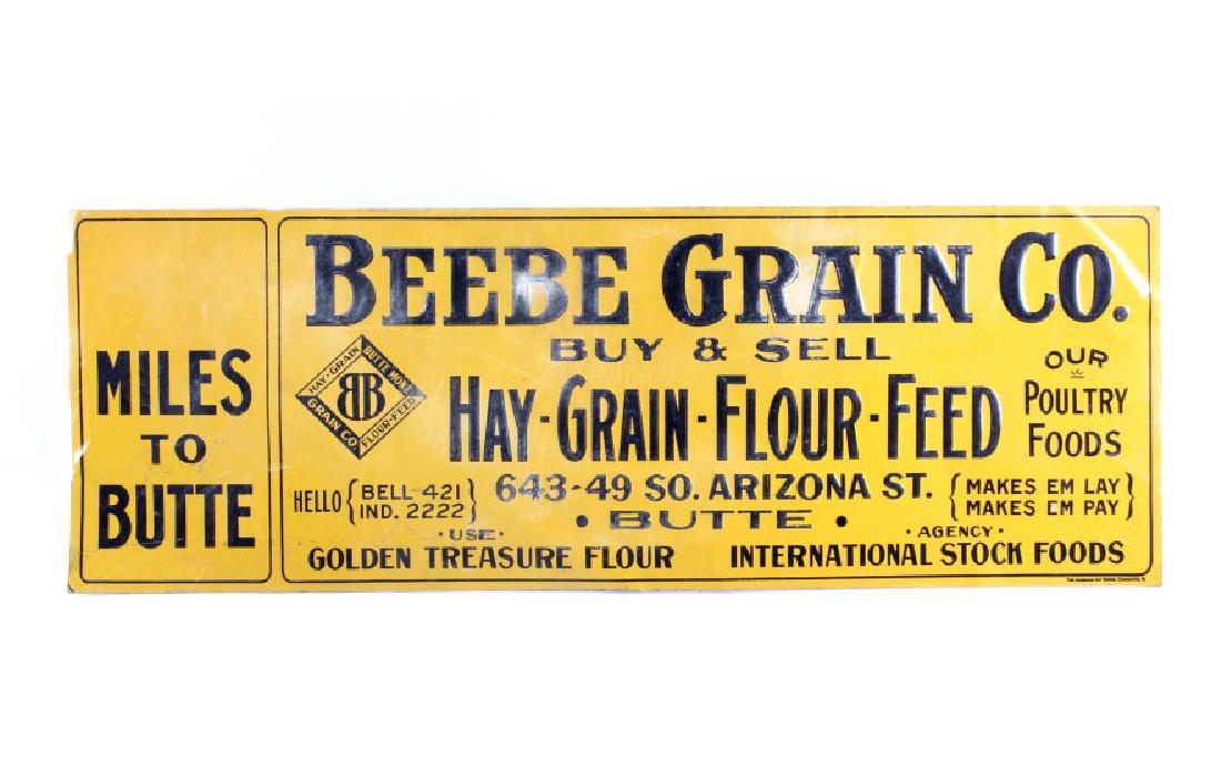Original Beebe Grain Co. Sign Butte Montana