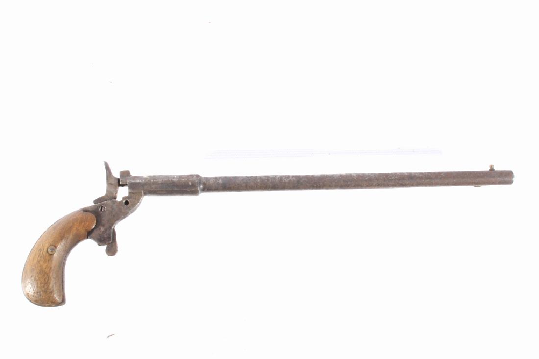 German Single Shot .22 Cal Nickel Parlor Pistol