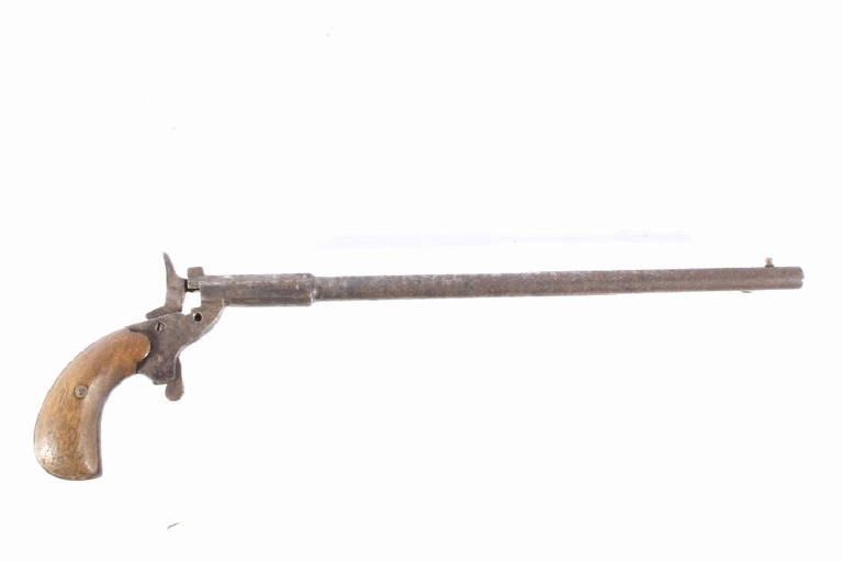 German Single Shot .22 Cal Nickel Parlor Pistol