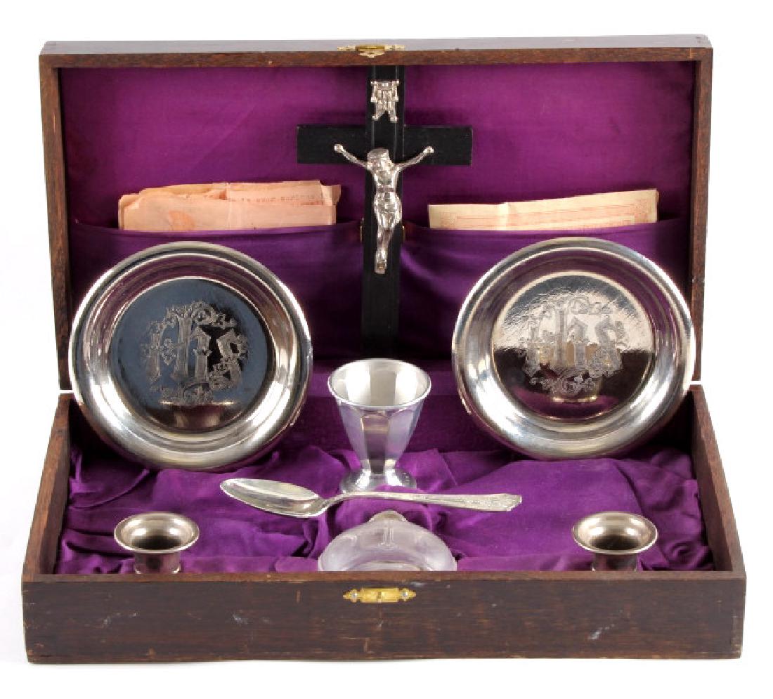 Antique Catholic Sick Call Last Rites Set