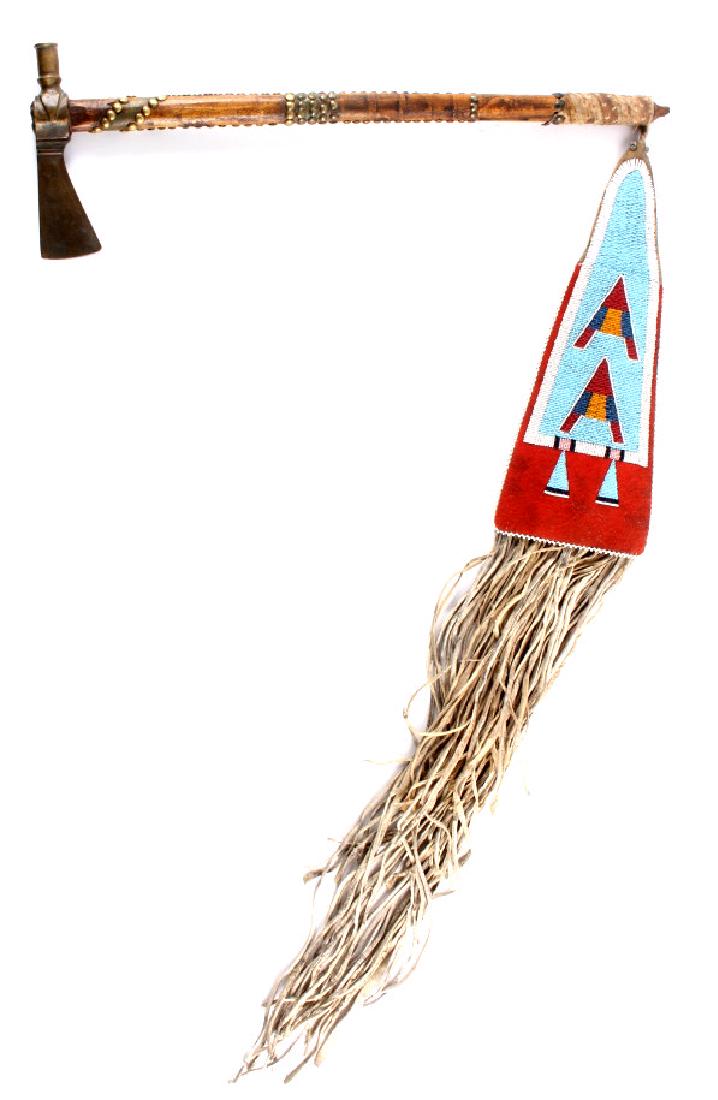 Crow Pipe Tomahawk w/ Beaded Drop c. 1860-1870