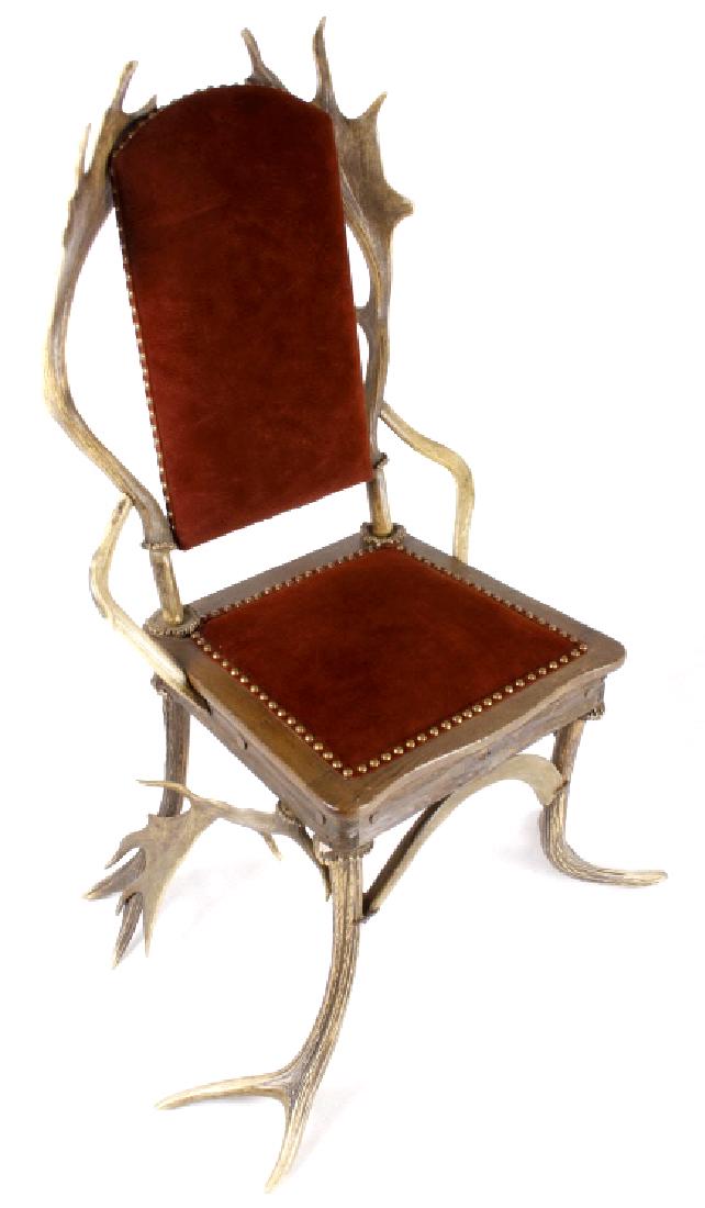 German Fallow & Stag Deer Antler Chair c.1890-1920