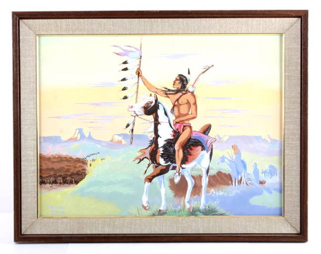 Original Paha Ska Pastel On Board Painting