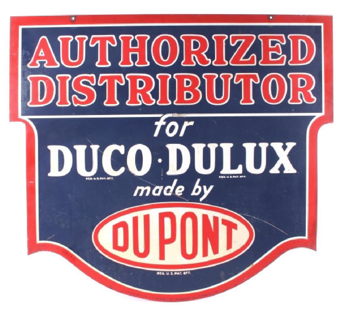 Dupont Duco Delux Double Sided Porcelain Sign 1947