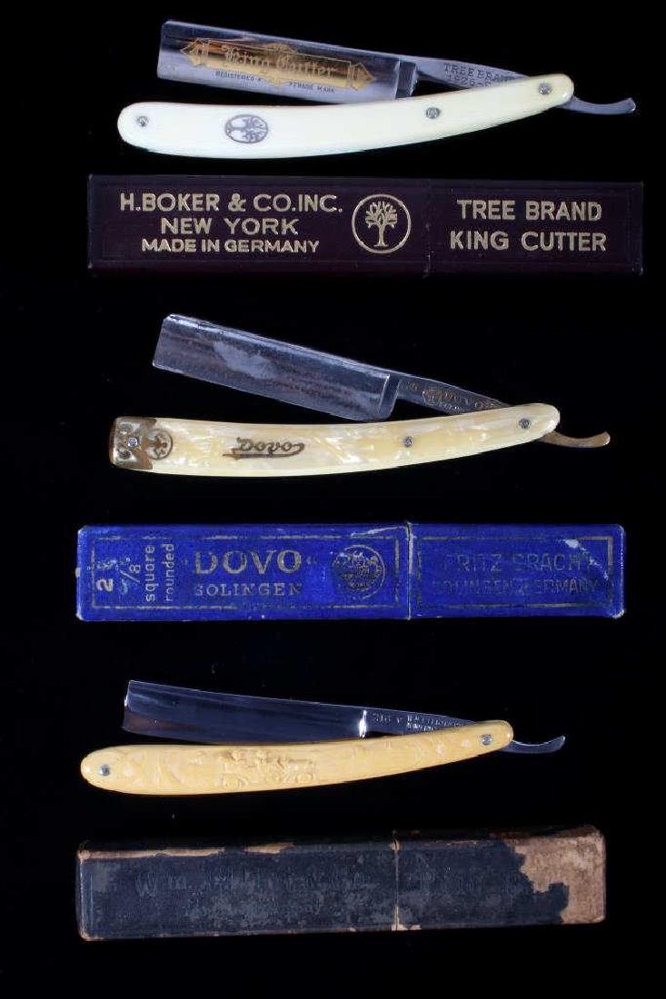 Three Vintage Straight Razors In Original Boxes