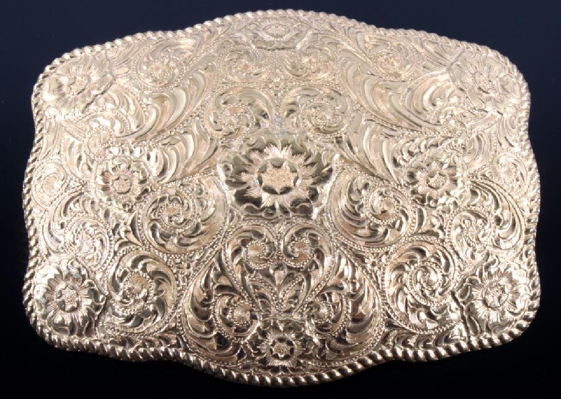 Large Crumrine Bronze Belt Buckle