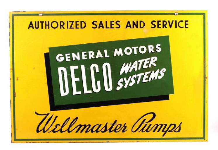 Original General Motors Delco Advertising Sign