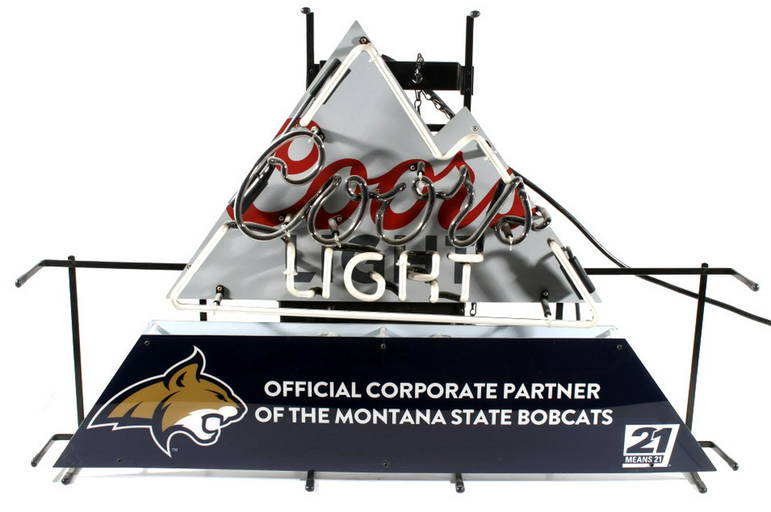 Msu Bobcat Coors Light Neon Advertising Sign