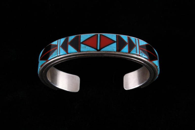 B. Yazzie Navajo Sterling & Multi Stone Bracelet