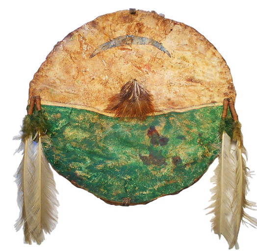 Southern Cheyenne Polychrome Parfleche Shield 1870