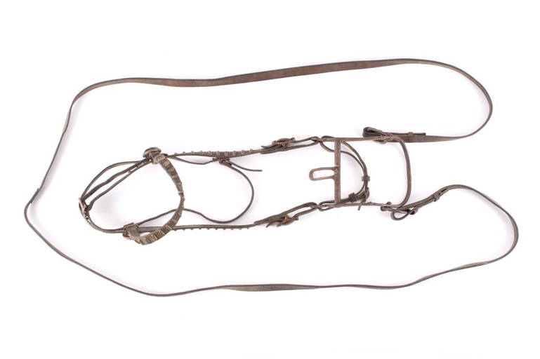 Early 1900s Hand Forged Bit W/ Studded Headstall
