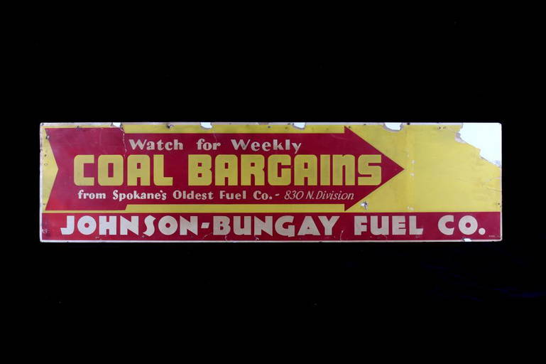 Johnson Bungay Fuel Co. Coal Bargains Sign