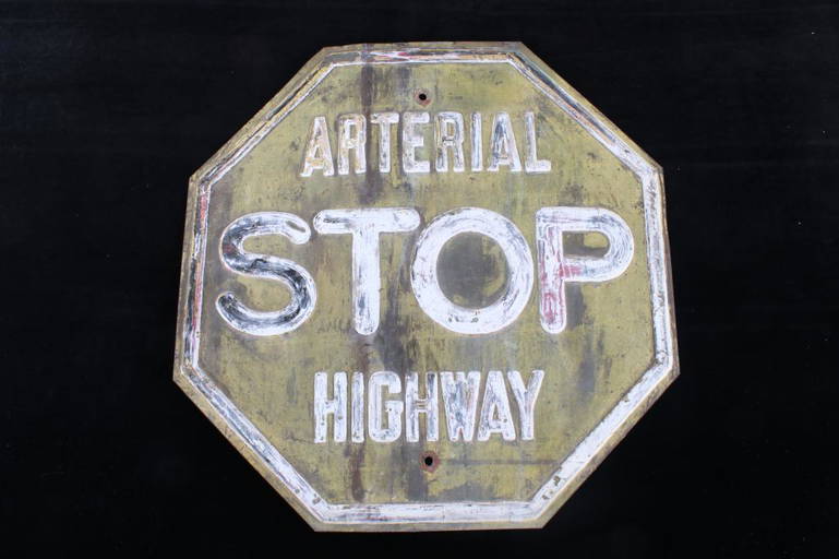 Embossed Multi Colored Arterial Highway Stop Sign