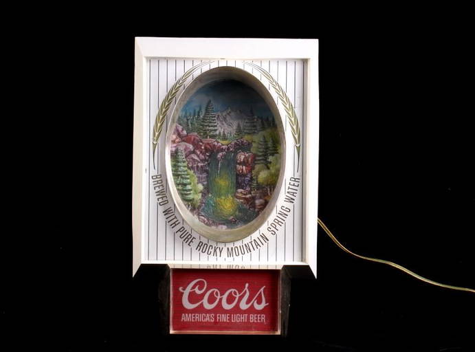 Vintage Coors Waterfall Motion Beer Sign C.1960