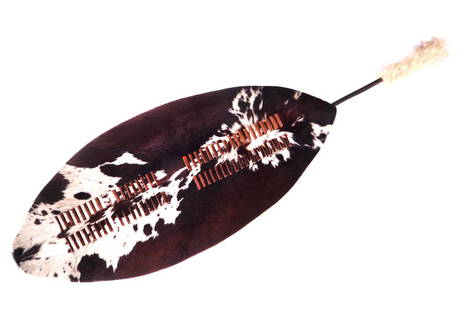 South African Zulu Tribal Cowhide Shield C. 1940's