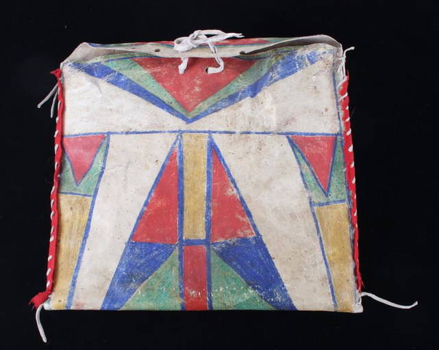C. 1870 Crow Polychrome Parfleche Envelope