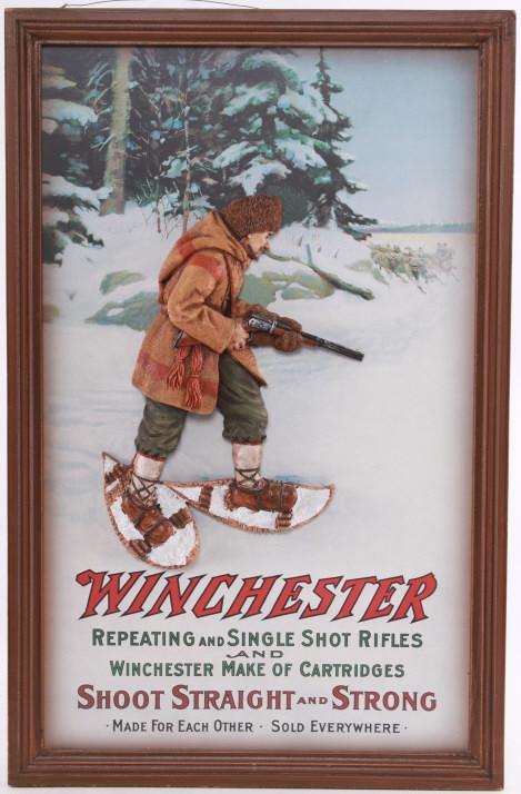 Winchester 3d Trapper Advertising Sign