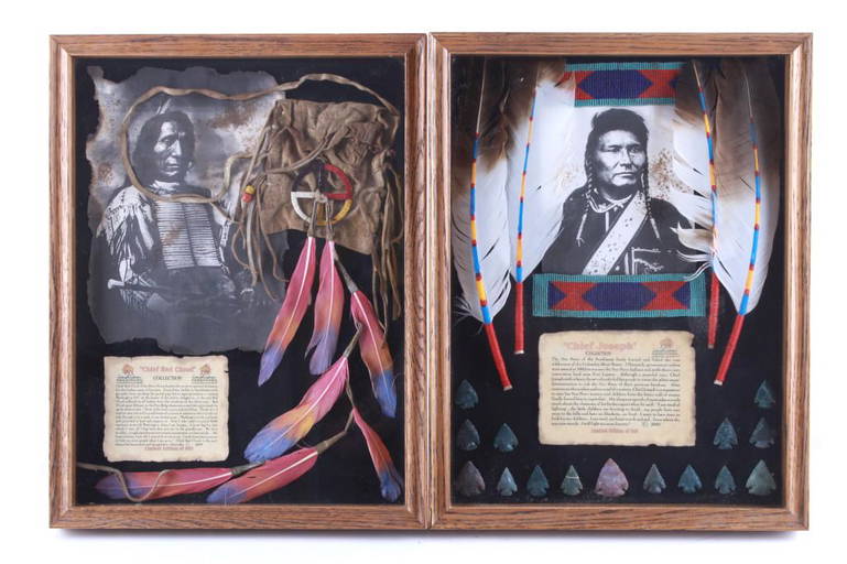 Two "indian Territory" Shadow Box Art Collections