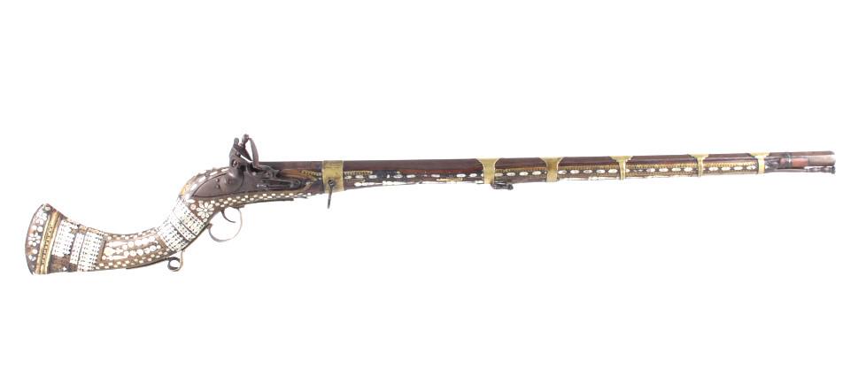 19th Afghan Jezail Inlaid Flintlock Camel Musket