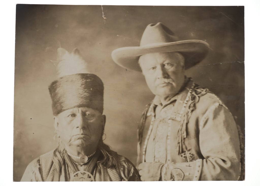 C. 1925 Pawnee Bill & Chief Bacon Rind Osage Photo Auction