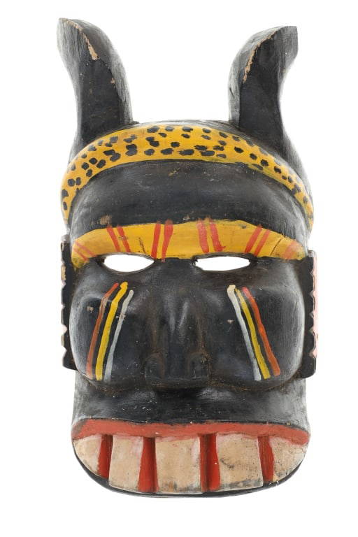 Mexican Negrito Carved Wood Dance Mask Auction