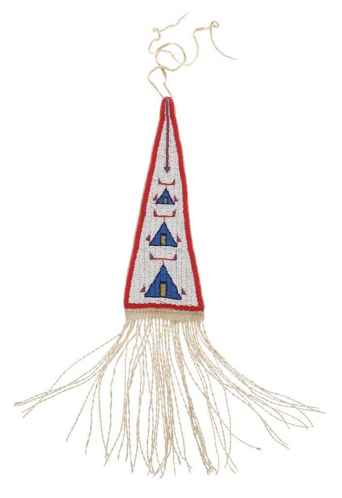 Lakota Sioux Double Sided Beaded Tomahawk Drop Auction