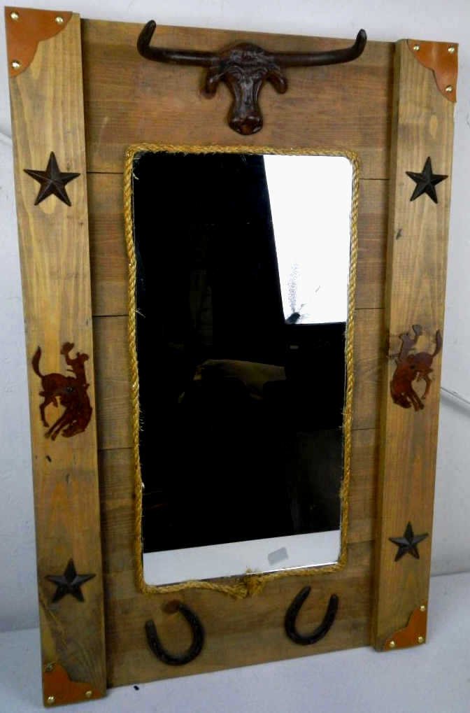 Western Cowboy Mirror and Hat Rack