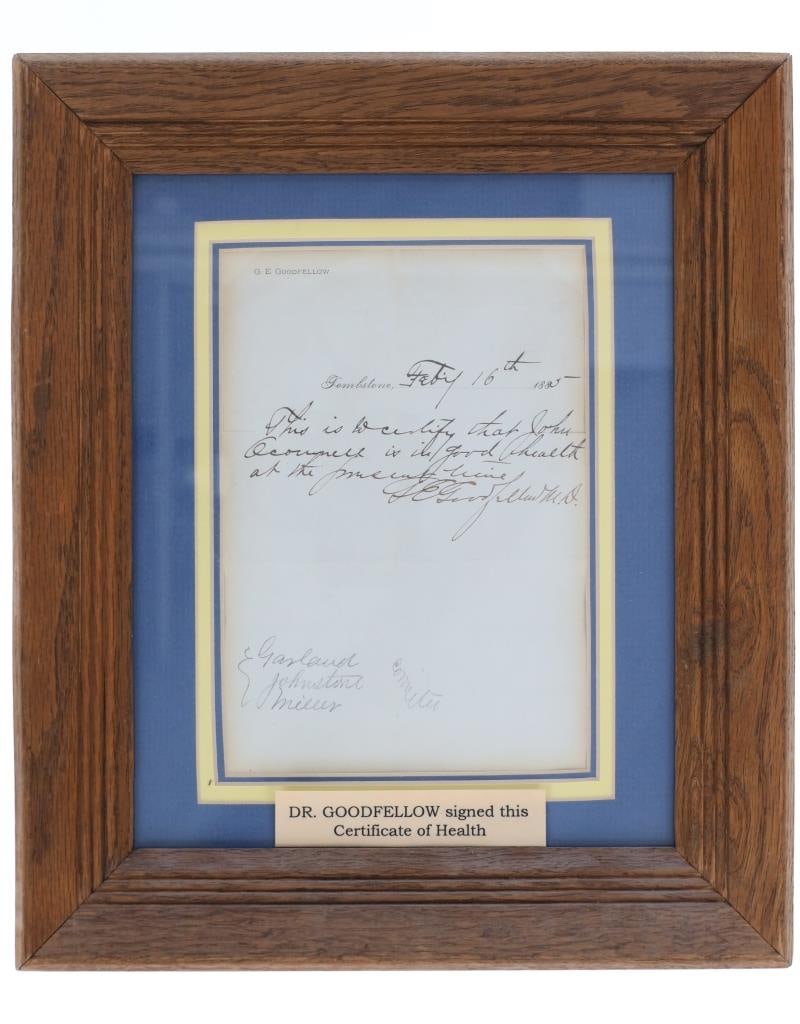 Buy Ca. 1885 George E Goodfellow Certificate Of Health | North American ...