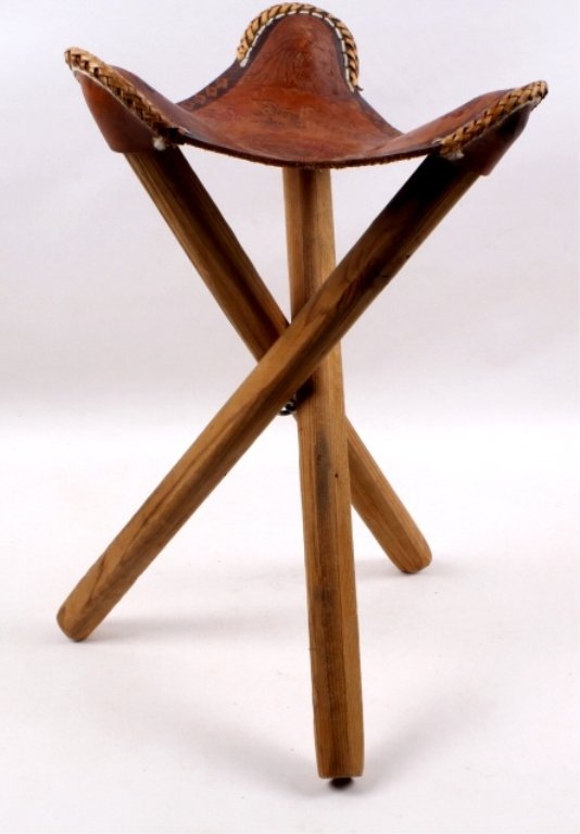 Hand-Tooled Native American Stool