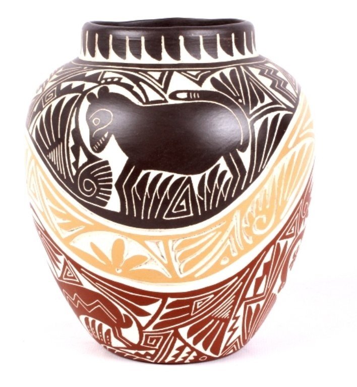 Navajo Carved Pottery Vase This Is An Original Nav