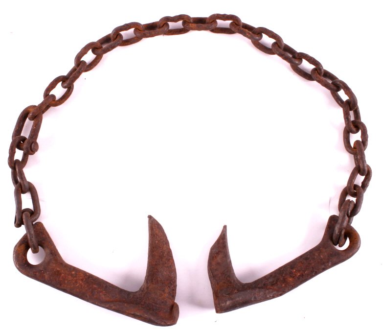 Antique Logging Dog Hooks with Chain This is a set