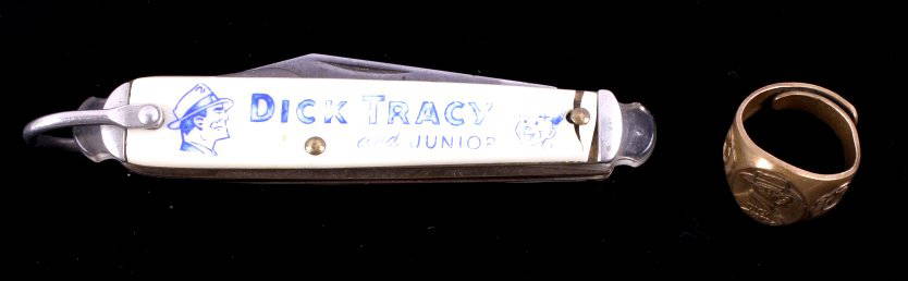Dick Tracy Pocket Knife And Ring