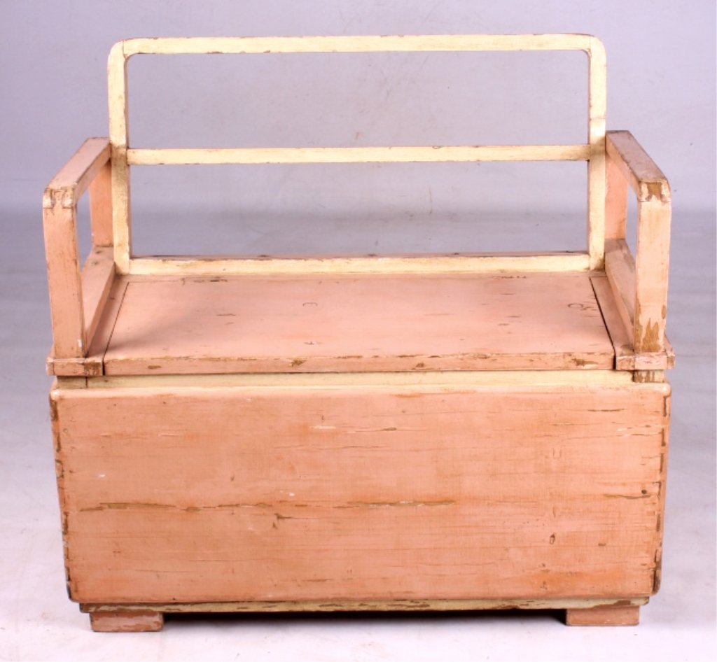 Painted Wooden Bench Storage Box