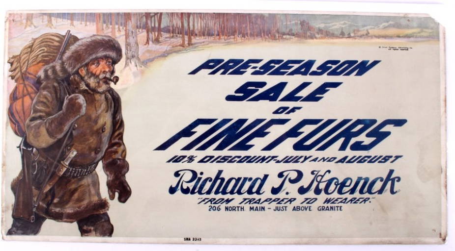 Richard P. Hoenck Fur Trapper Butte, Montana Sign