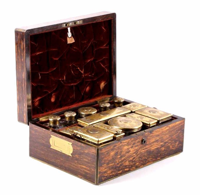 British Sterling Shaving Set in Tortoise Case 1843