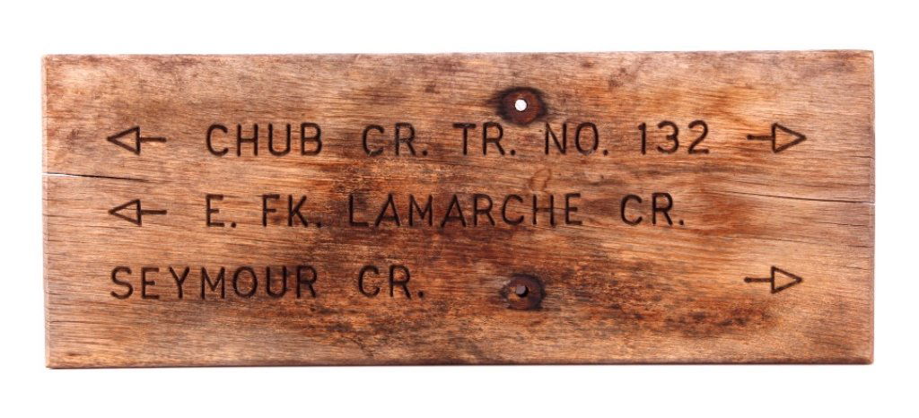 U.S. Forest Service Wooden Trail Sign from Montana