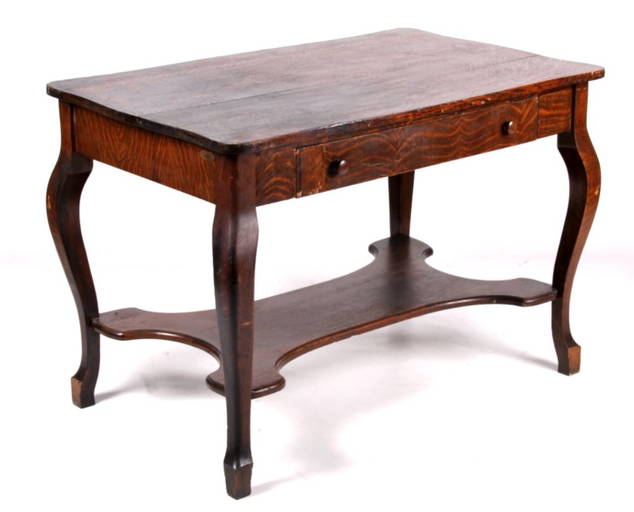 Quarter Sawn Oak Library Table 19th Century