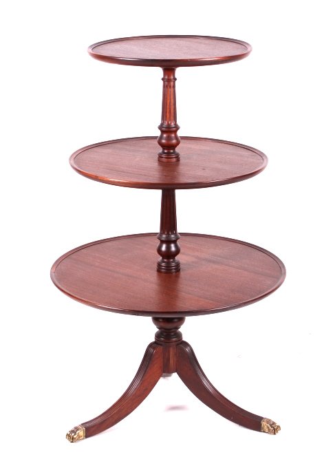 1920's Duncan Fife Three Tiered Table W/ Claw Feet