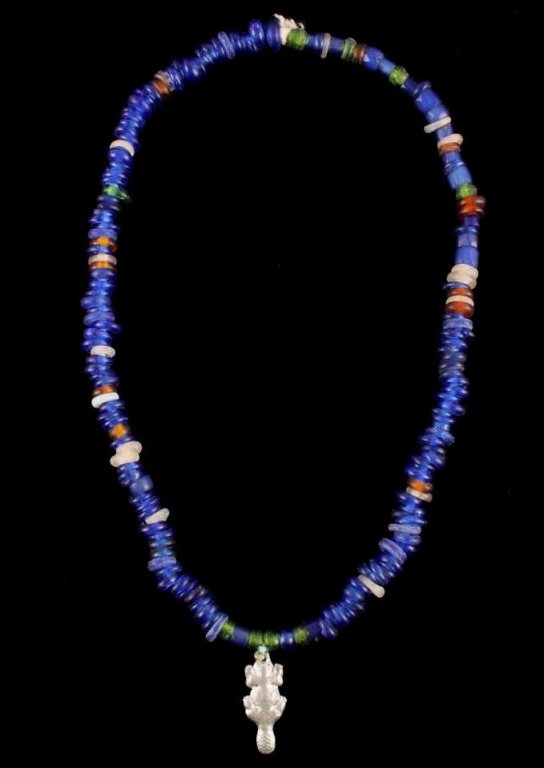 Hudson Bay Trade Bead & Silver Beaver Necklace