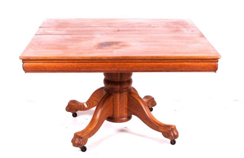 Antique Square Oak Dining Room Table