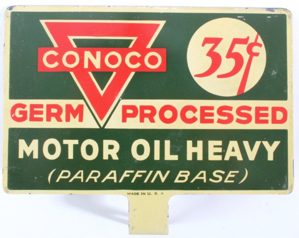 Conoco Germ Processed Motor Oil Rack Sign