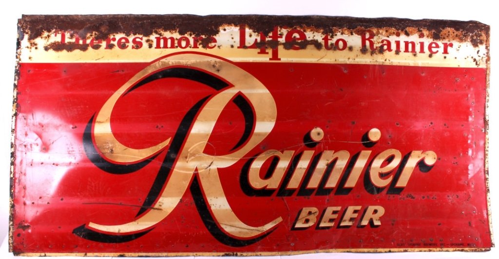 Large Rainier Beer Advertising Sign
